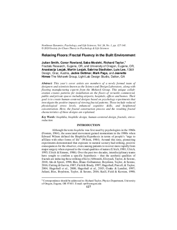 (PDF) Relaxing Floors: Fractal Fluency in the Built Environment