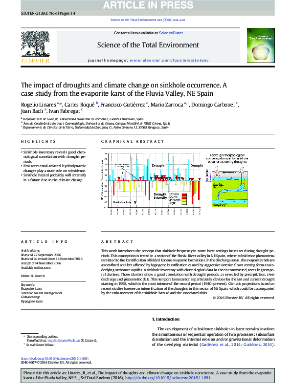 (PDF) The impact of droughts and climate change on sinkhole occurrence ...