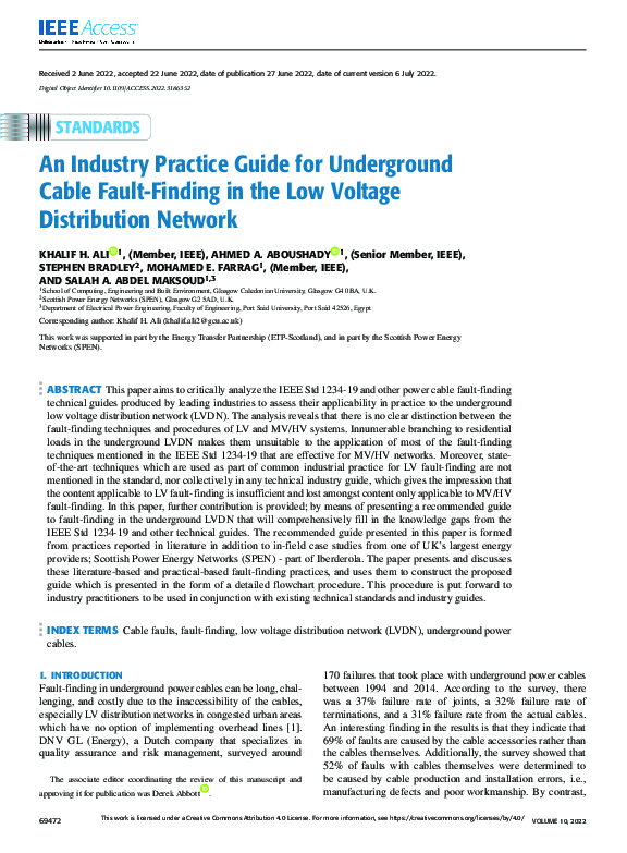 (PDF) An Industry Practice Guide for Underground Cable Fault-Finding in the Low Voltage ...