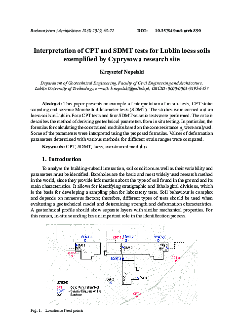 (PDF) Interpretation of CPT and SDMT tests for Lublin loess soils ...