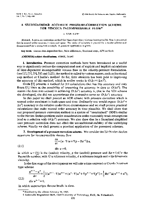 (PDF) A Second-Order Accurate Pressure-Correction Scheme for Viscous Incompressible Flow