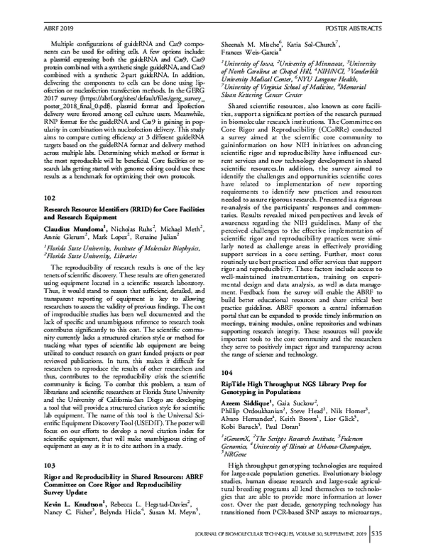 (PDF) Research Resource Identifiers (RRID) for Core Facilities and Research Equipment