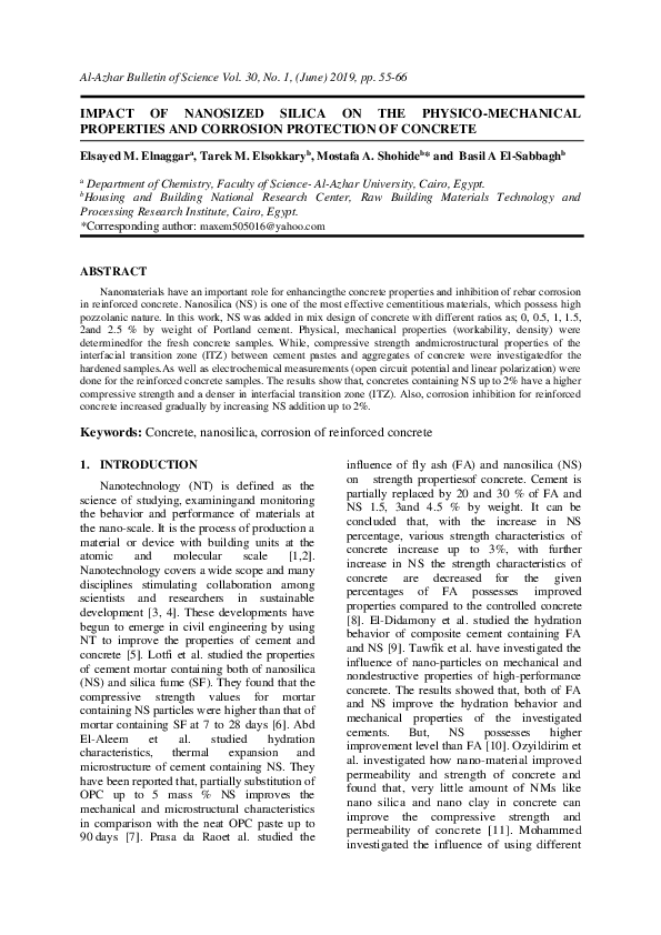 (PDF) Impact of Nanosized Silica on the Physico-Mechanical Properties and Corrosion Protection ...