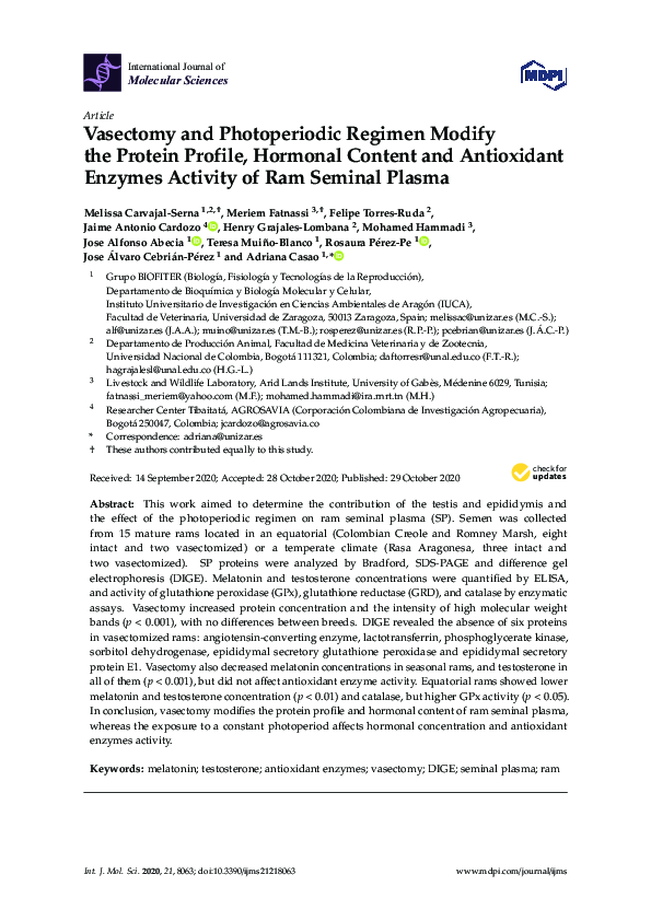 (PDF) Vasectomy and Photoperiodic Regimen Modify the Protein Profile ...