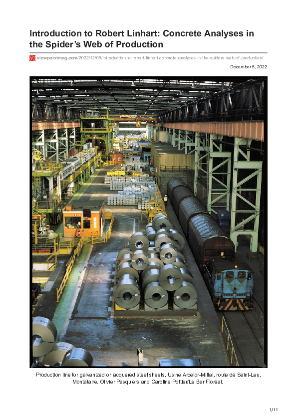 (PDF) Introduction to Robert Linhart: Concrete Analyses in the Spiders ...