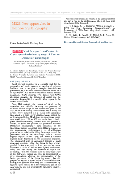 (PDF) Ni-rich phases identification in GaAs nanowire devices by mean of electron diffraction ...