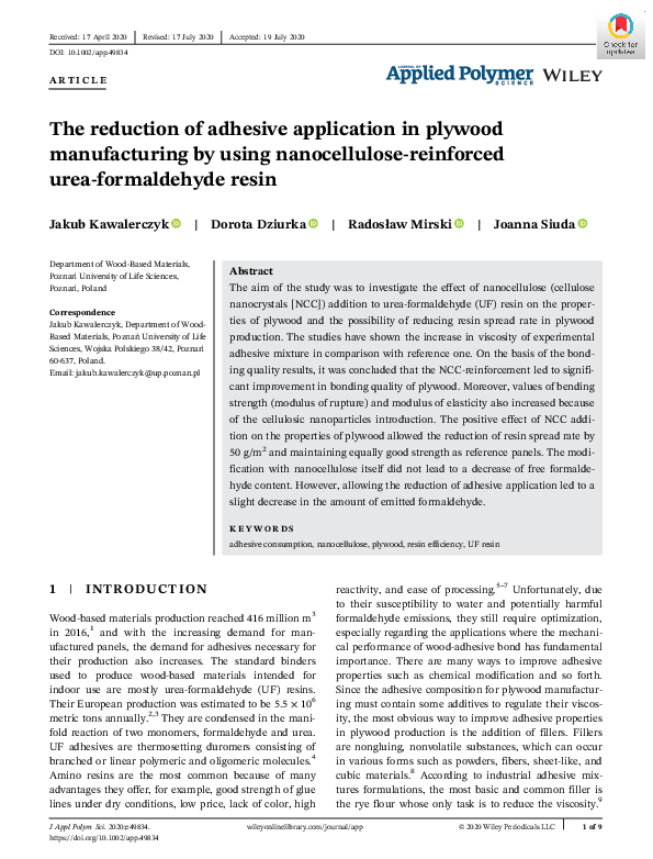 (PDF) The reduction of adhesive application in plywood manufacturing by ...
