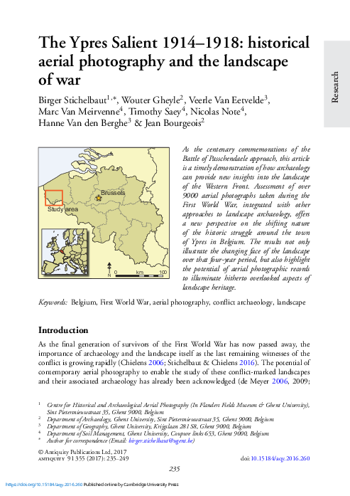 (PDF) The Ypres Salient 1914–1918: historical aerial photography and ...