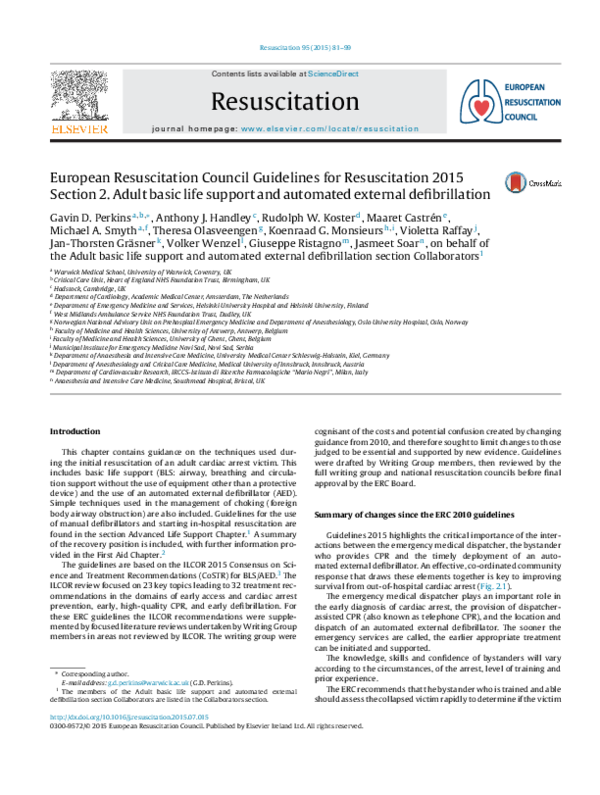 (PDF) European resuscitation council guidelines for resuscitation 2015 ...