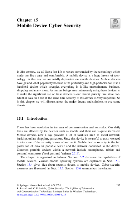 (PDF) Mobile Device Cyber Security