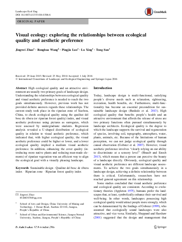 (PDF) Visual ecology: exploring the relationships between ecological ...