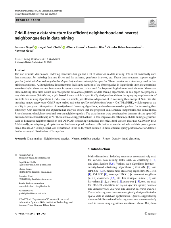 Pdf Grid R Tree A Data Structure For Efficient Neighborhood And Nearest Neighbor Queries In