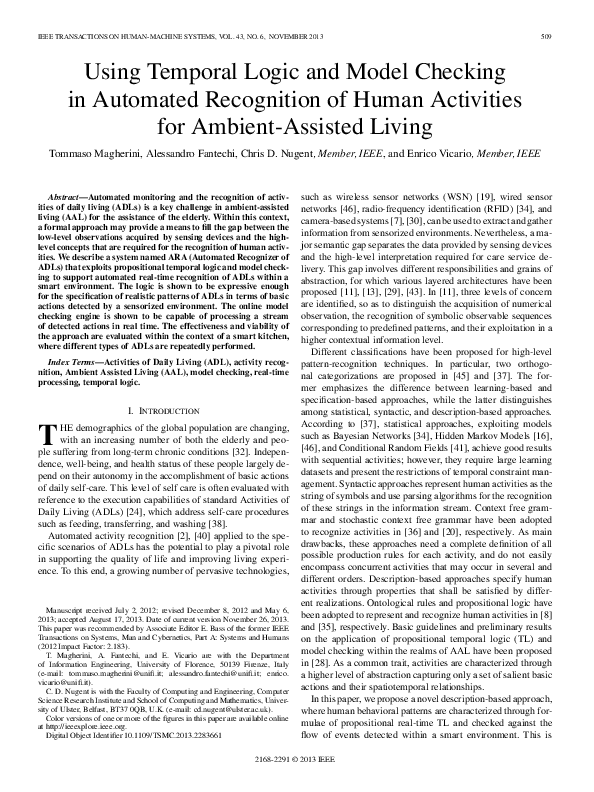 Pdf Using Temporal Logic And Model Checking In Automated Recognition