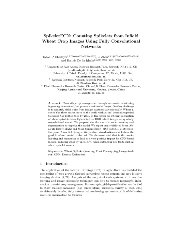 (PDF) SpikeletFCN: Counting Spikelets from Infield Wheat Crop Images Using Fully Convolutional ...