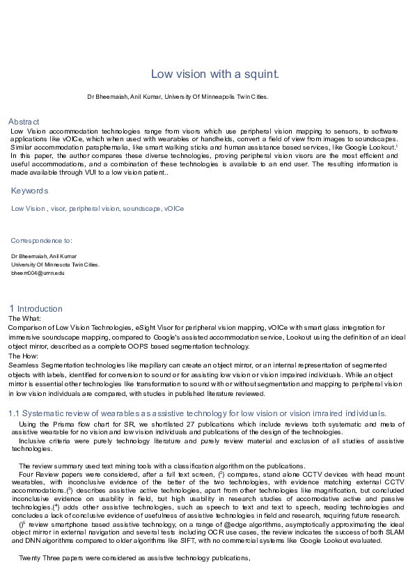 (PDF) Low Vision With A Squint