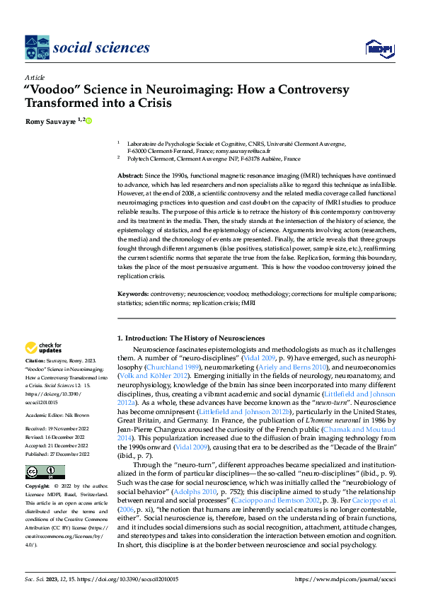 (PDF) “Voodoo” Science in Neuroimaging: How a Controversy Transformed ...