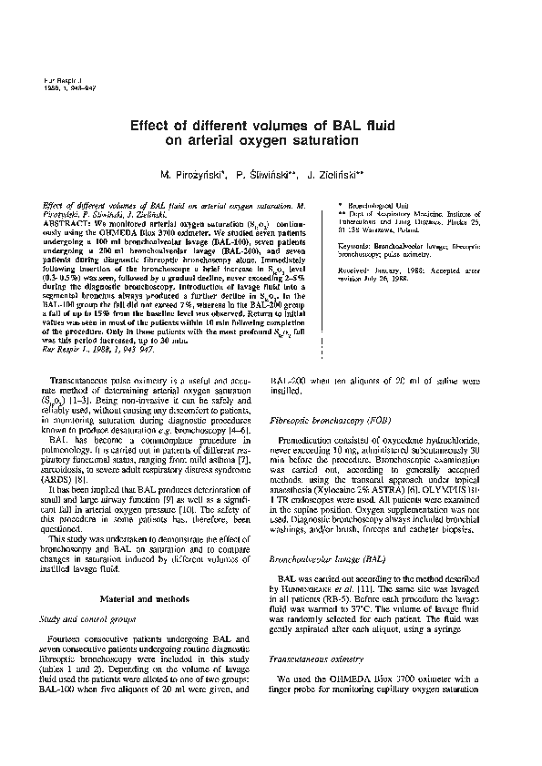 (PDF) Effect of different volumes of BAL fluid on arterial oxygen ...