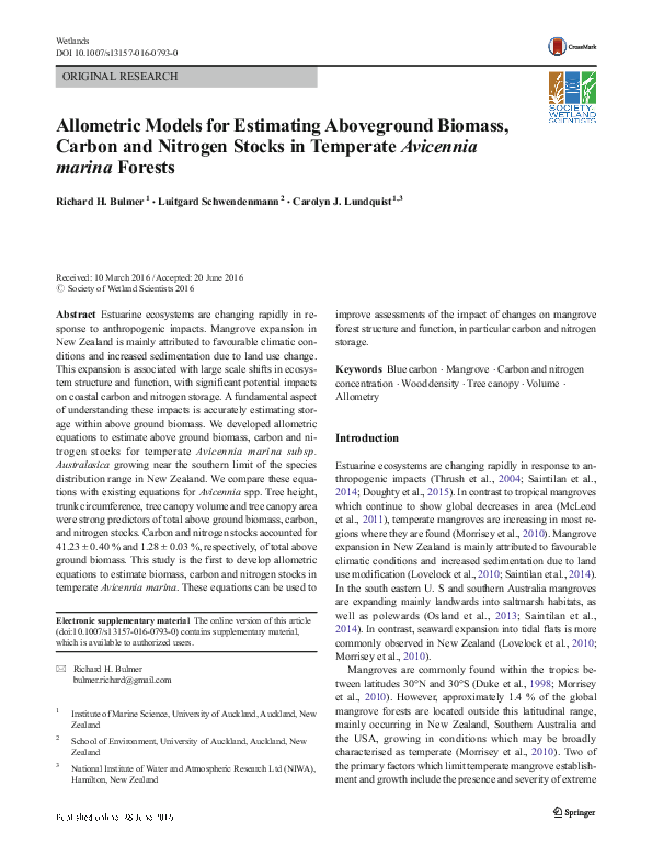 (PDF) Allometric models for estimating aboveground biomass of shade trees and coffee bushes ...
