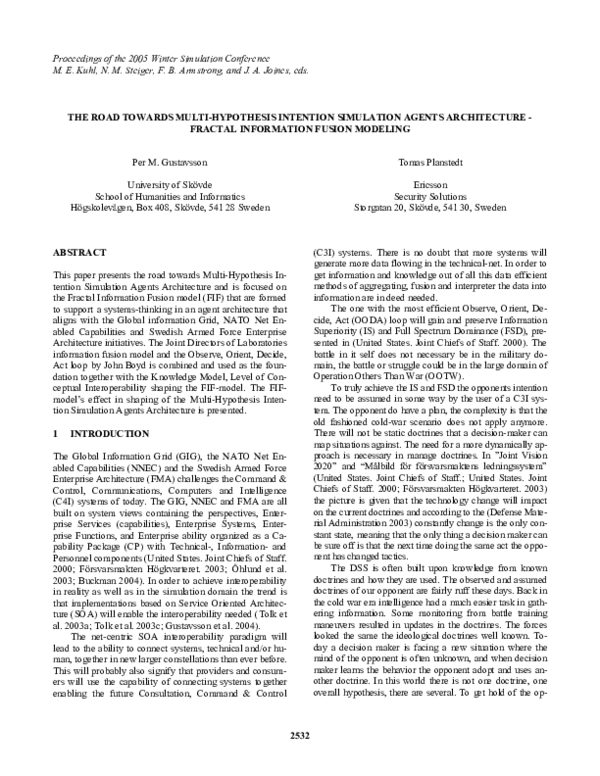 (PDF) The Road Towards Multi-Hypothesis Intention Simulation Agents Architecture - Fractal ...