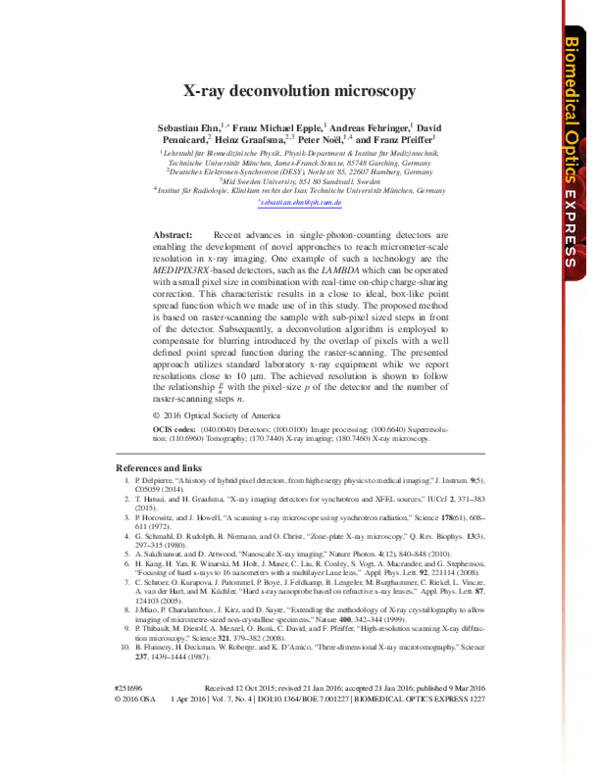 (PDF) X-ray deconvolution microscopy