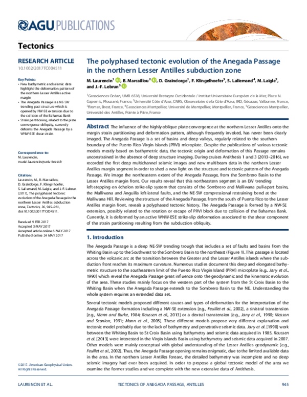 (PDF) The polyphased tectonic evolution of the Anegada Passage in the ...