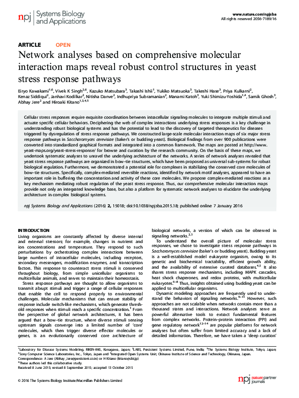 (PDF) Network analyses based on comprehensive molecular interaction ...