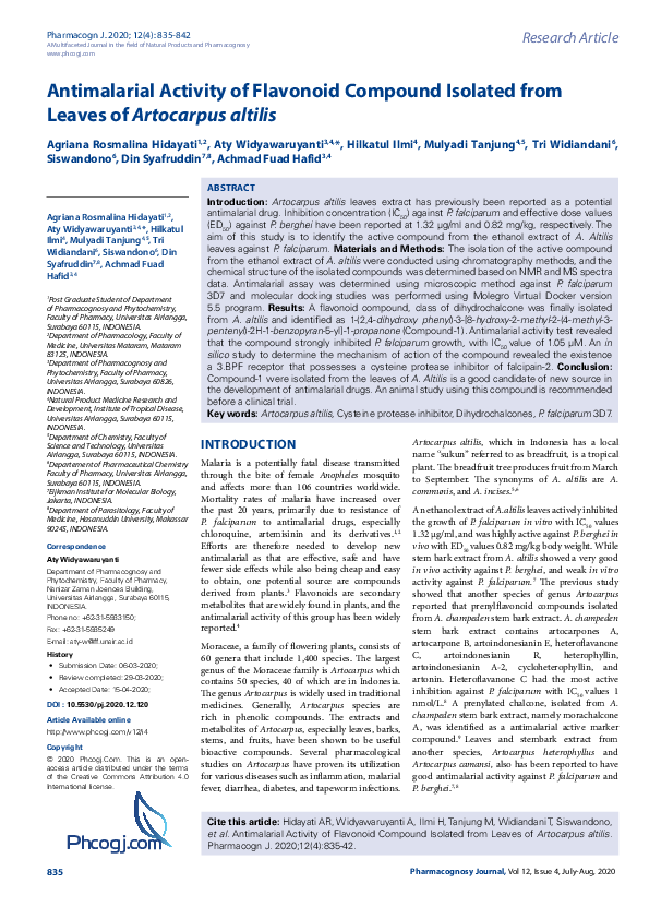 (PDF) Antimalarial Activity of Flavonoid Compound Isolated from Leaves ...