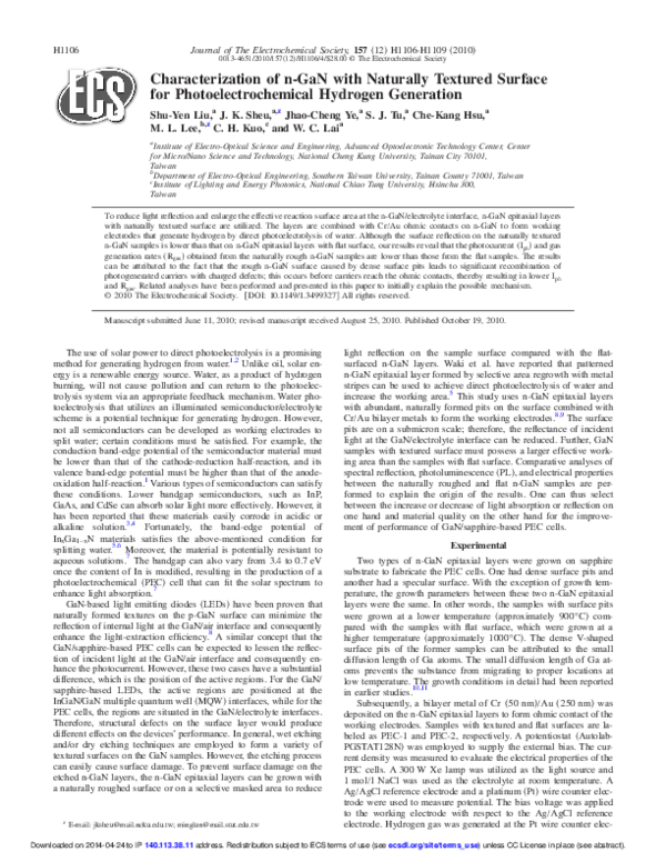 (PDF) Characterization of n-GaN with Naturally Textured Surface for ...
