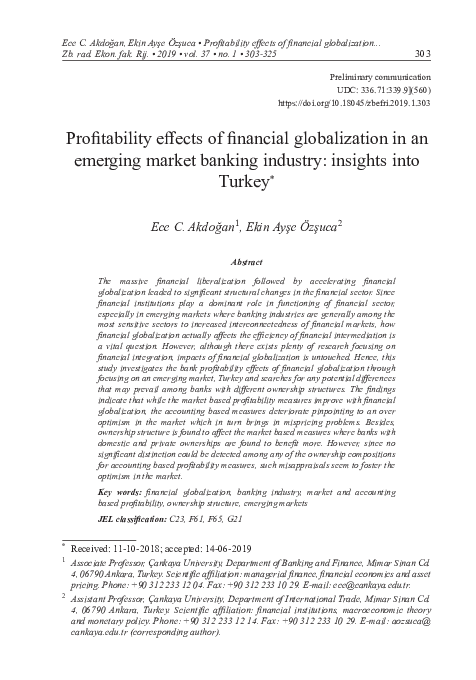(PDF) Profitability effects of financial globalization in an emerging ...