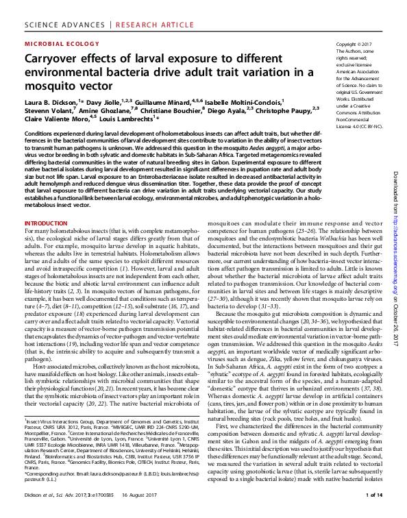 (PDF) Carryover effects of larval exposure to different environmental ...