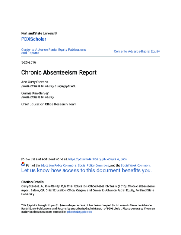 (PDF) Chronic Absenteeism Report