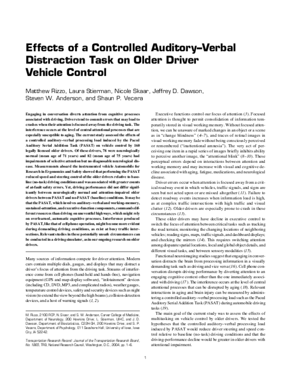 (PDF) Effects of a Controlled Auditory–Verbal Distraction Task on Older ...