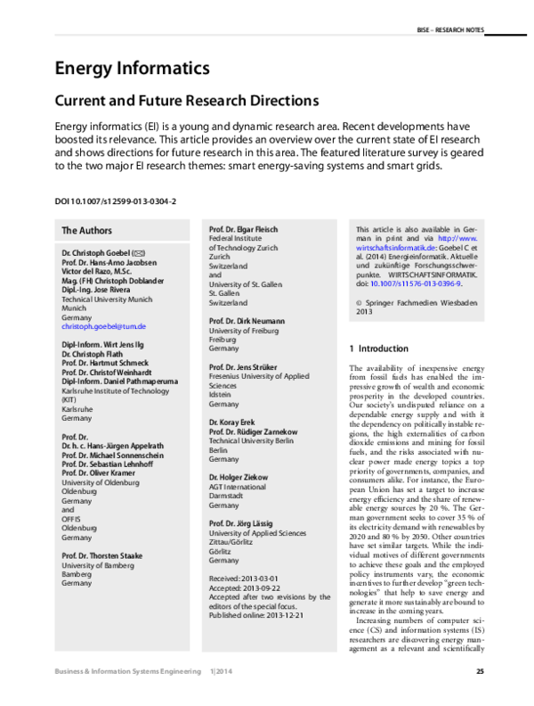 (PDF) Energy Informatics