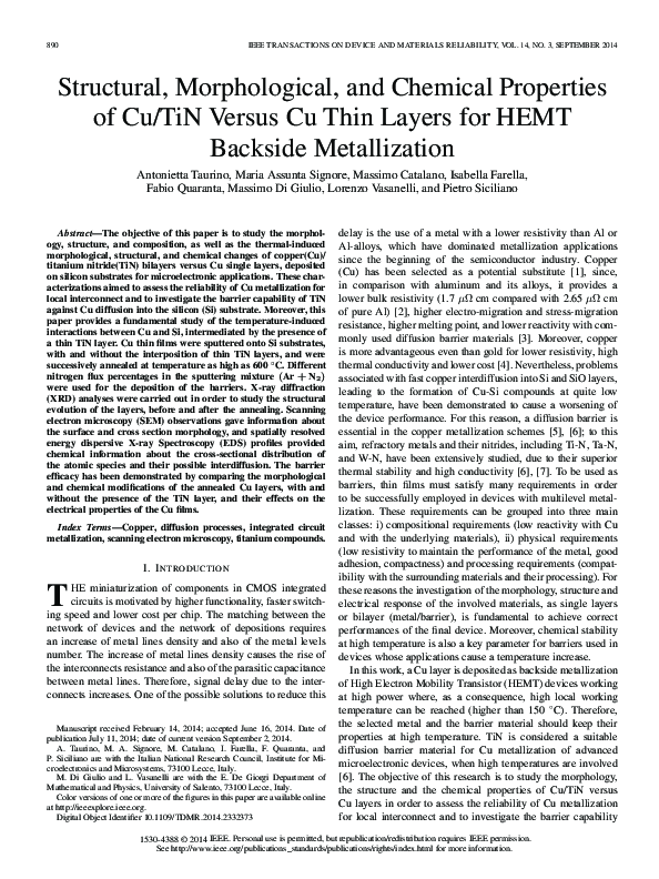 (PDF) Structural, Morphological, and Chemical Properties of Cu/TiN ...