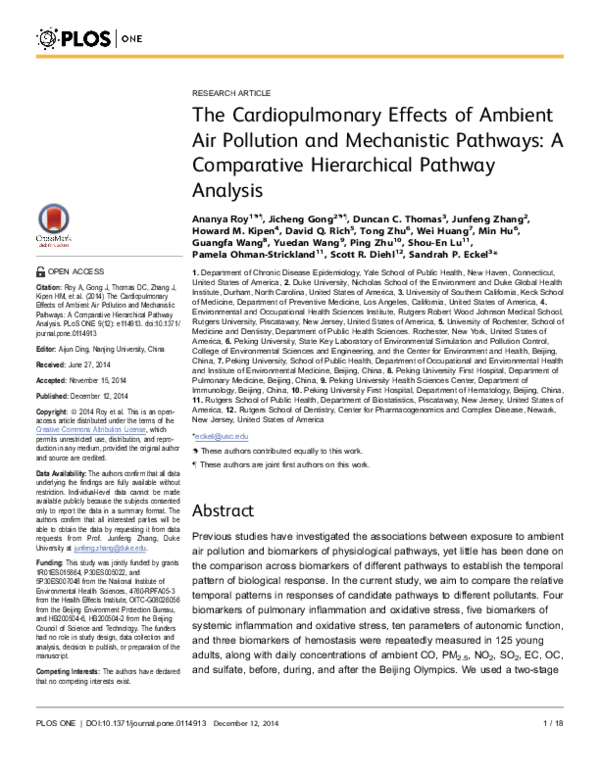 (PDF) The cardiopulmonary effects of ambient air pollution and mechanistic pathways: a ...