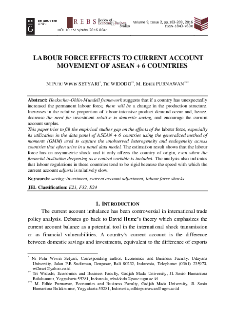 (PDF) Labour Force Effects to Current Account Movement of ASEAN + 6 ...