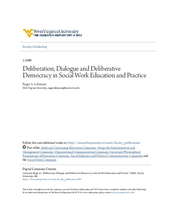 (PDF) 6. Deliberation, Dialogue, and Deliberative Democracy in Social ...