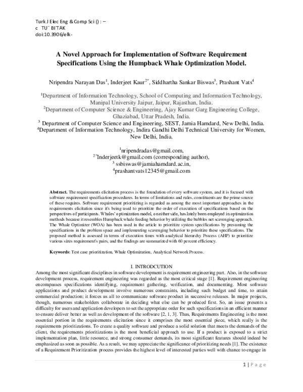 (PDF) A Novel Approach for Implementation of Software Requirement Specifications Using the ...
