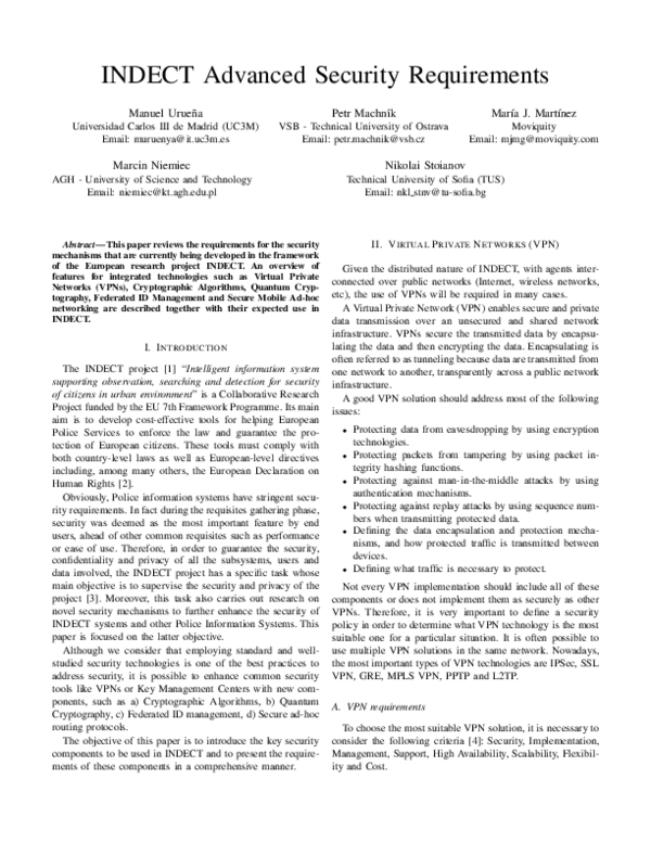 (PDF) INDECT Advanced Security Requirements | Maria Duran Martinez ...