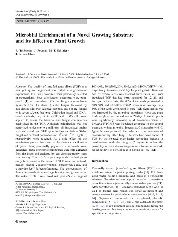 (PDF) Microbial Enrichment of a Novel Growing Substrate and its Effect ...