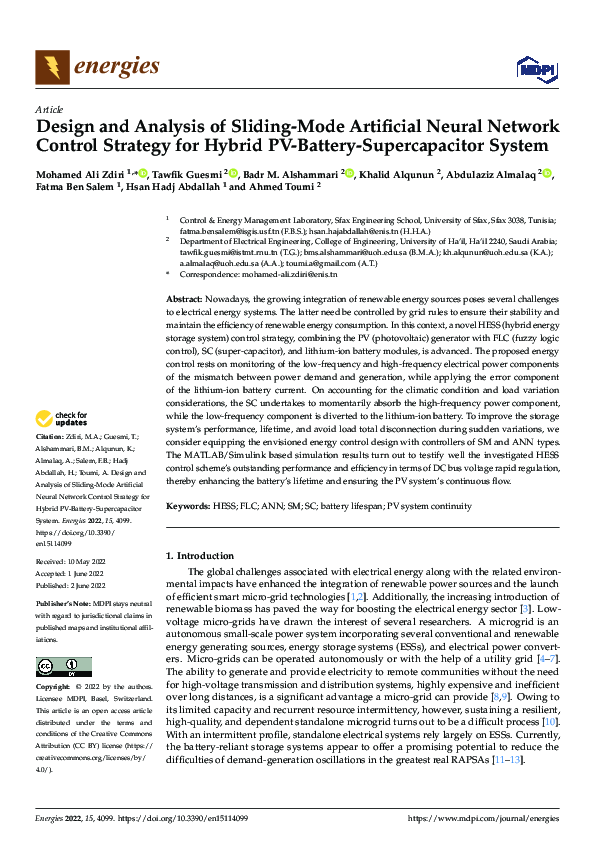 (PDF) Design and Analysis of Sliding-Mode Artificial Neural Network Control Strategy for Hybrid ...