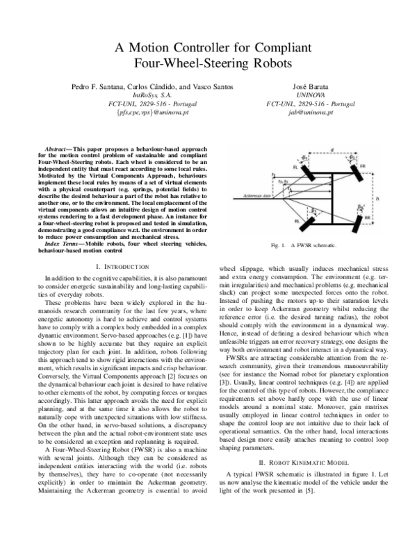 (PDF) A Motion Controller for Compliant Four-Wheel-Steering Robots