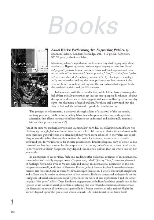 (PDF) Social Works: Performing Art, Supporting Publics