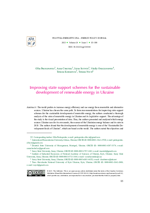 (PDF) Improving state support schemes for the sustainable development ...