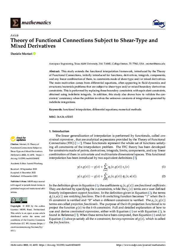 Pdf Functional Interpolation For Shear Derivatives