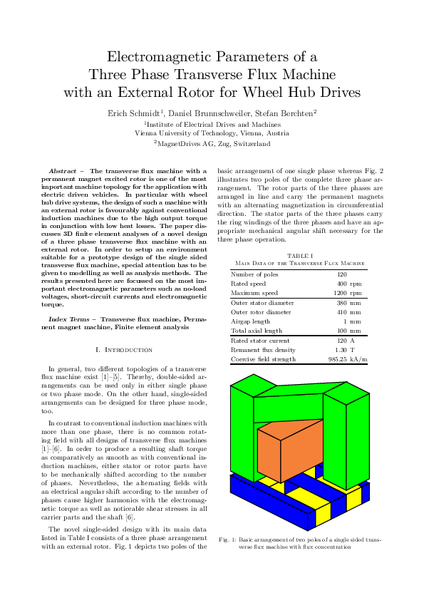 (PDF) Electromagnetic parameters of a three phase transverse flux ...