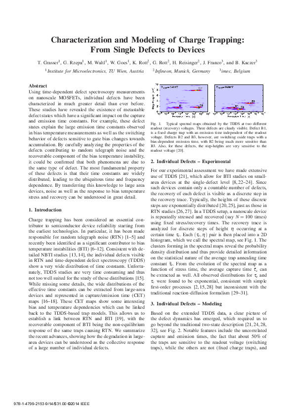 (PDF) Characterization and modeling of charge trapping: From single ... (PDF) Characterization and modeling of charge trapping: From single ...