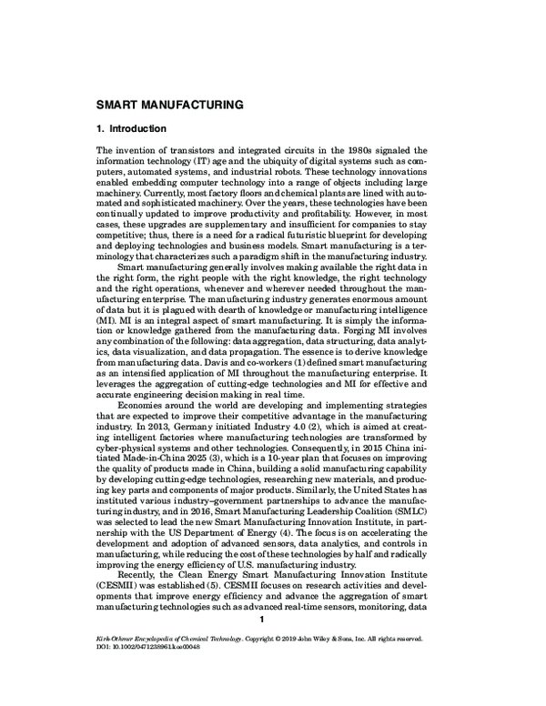 (PDF) Smart Manufacturing