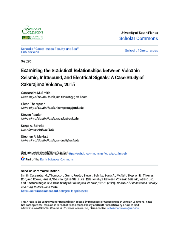 (PDF) Examining the statistical relationships between volcanic seismic, infrasound, and ...