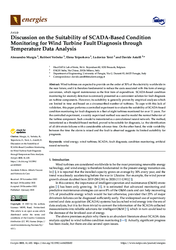 Pdf Discussion On The Suitability Of Scada Based Condition Monitoring For Wind Turbine Fault
